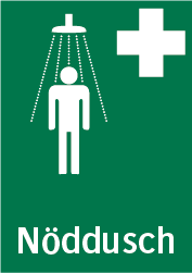 Nöddusch med korset | Skyltteknik Nordic AB
